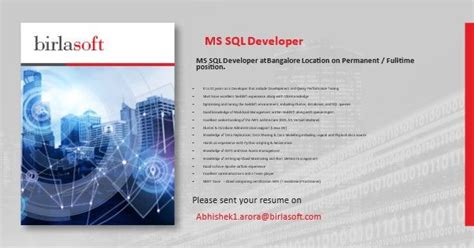 Abhishek Arora On Linkedin Attention Ms Sql Developers Birlasoft Is