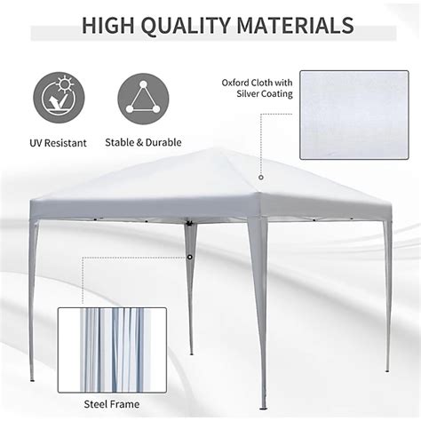 Outsunny 3 X 3m Garden Pop Up Gazebo Marquee Party Tent Wedding Canopy