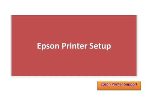 Ppt Epson Printer Setup Powerpoint Presentation Free Download Id