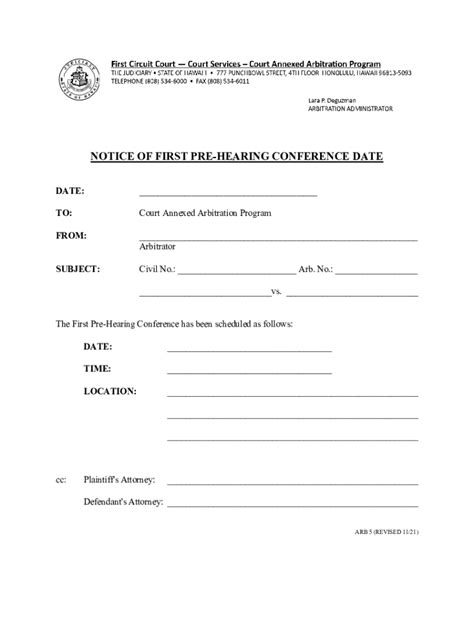 Get The Notice Of First Pre Hearing Conference Date Fill Out And Sign