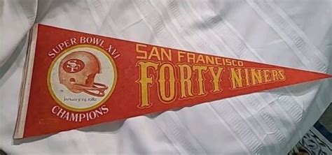 Vintage San Francisco 49ers Pennant Super Bowl Xvi Champions Forty