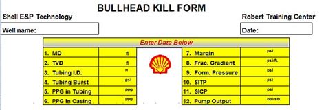 Useful Kill Sheets From Iwcf International Well Control Iwcf Drilling