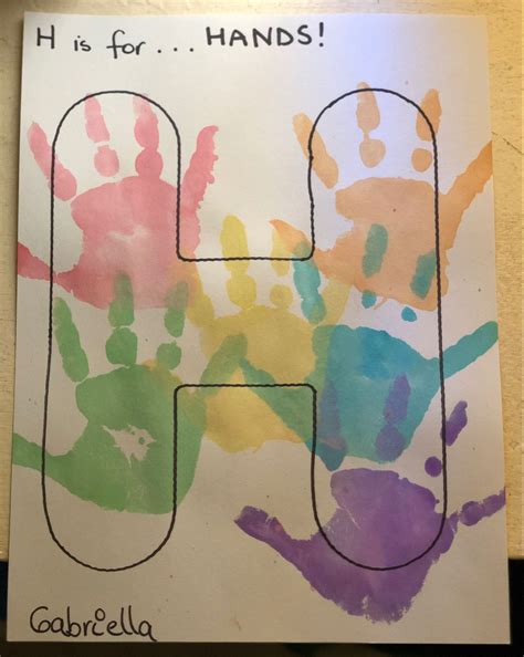 H Is For Hands Alphabet Crafts Preschool Letter A Crafts Preschool