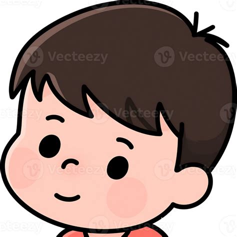 Fofa Desenho Animado Garoto Sorridente Face 66152562 Png