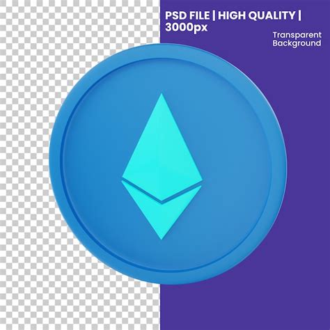 Premium Psd 3d Rendering Ethereum Icon Object