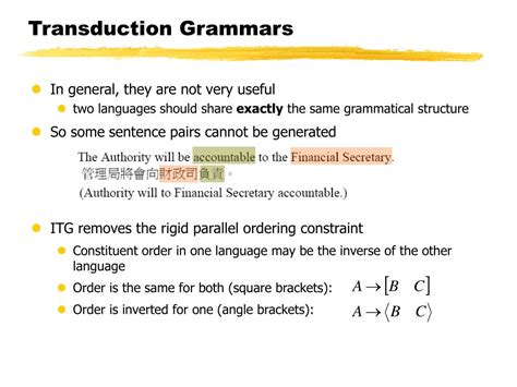 Ppt Stochastic Inversion Transduction Grammars Dekai Wu Powerpoint Presentation Id 317375