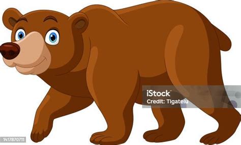 Kartun Beruang Besar Lucu Berjalan Ilustrasi Stok Unduh Gambar