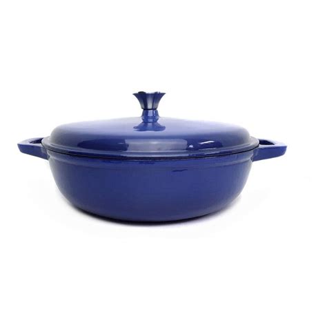 Classica Enamelled Cast Iron Braiser Oven Stovetop Cookware 30cm Blue Big W