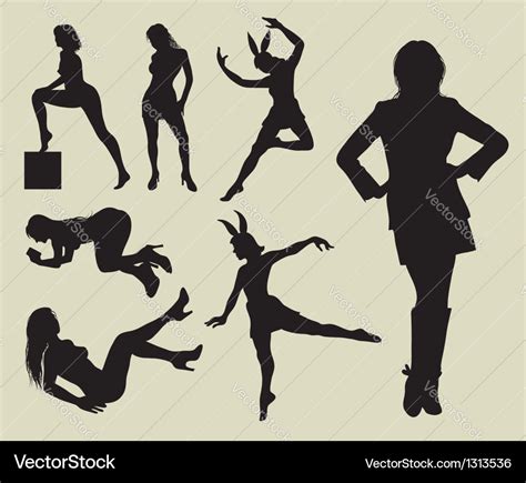 Sexy Girl Silhouettes Royalty Free Vector Image