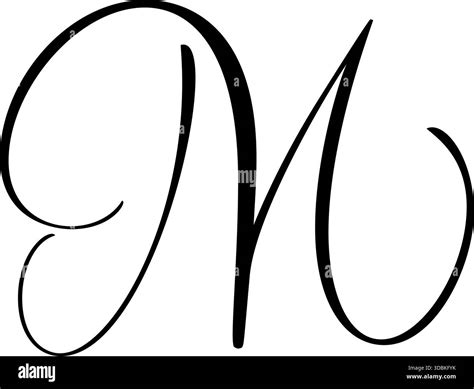 Vector Calligraphy Hand Drawn Letter M Logo Script Font Handwritten