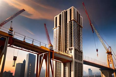 Construction Of Tall Concrete Pylon Of Bridge Using Tower Crane