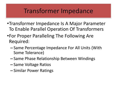 Transformer Impedance Ppt Download