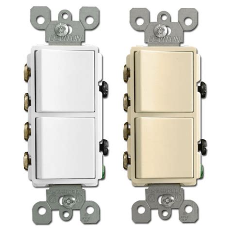 3 Stacked Single Pole Decora Rocker Switches Leviton 1755