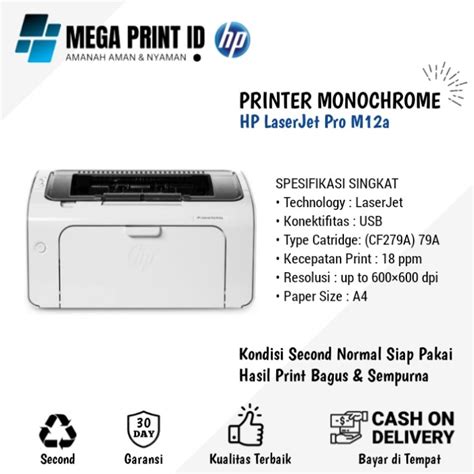 Jual Printer Hp Laserjet Pro M12a Siap Pakai Jakarta Pusat Mega Print Id Tokopedia