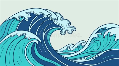 Ocean Wave Crashing Sea Power And Marine Nature Vector Design Generative Ai Stock Vector