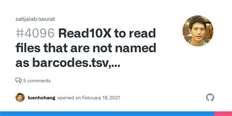 Read10x To Read Files That Are Not Named As Barcodestsv Featurestsv Matrixmtx · Issue 4096