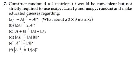 7 Construct Random 4 4 Matrices It Would Be StudyX