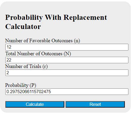 Probability With Replacement Calculator Calculator Academy