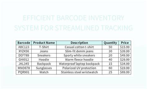 Efficient Barcode Inventory System For Streamlined Tracking Excel