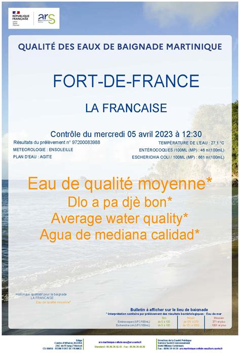la qualité de la plage de la française est moyenne ville de fort de