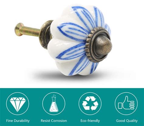 Seimneire 12pcs Ivory Pumpkin Knobs Vintage Ceramic Cabinet Knobs Dresser Knobs