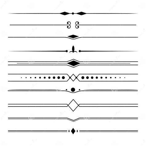 Text Devider Set Line Minimal Separators Elegant Doodlle Borders Decorative Elements Isolated