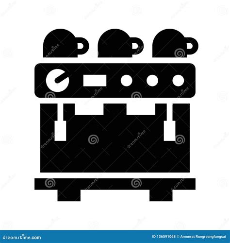 Espresso Machine Vector Coffee Related Solid Style Stock Vector Illustration Of Solid Brew