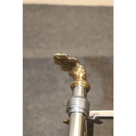 Pyrimidal Form Brass And Steel Maison Jansen Style Etageres A Pair