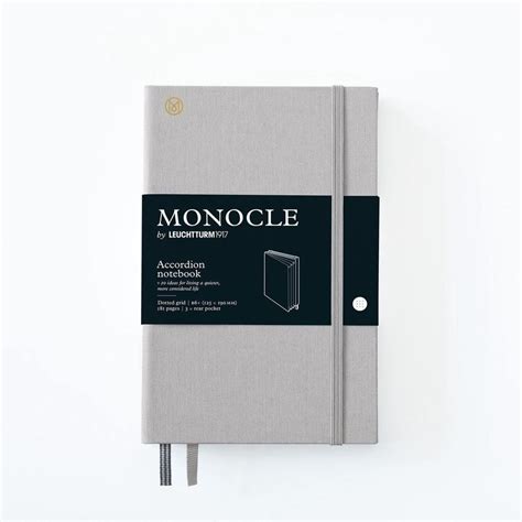 Monocle Hardcover Dotted Wallet Notebook 192 Page Light Grey B6