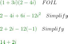 Simplifying Complex Numbers With Multiplication Division Study