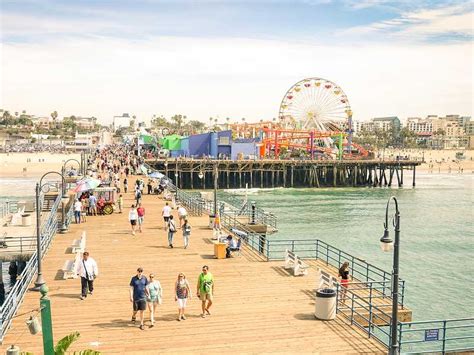 Santa Monica Beach Und Pier Kalifornien Einfach Traumhaft Schön