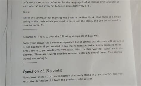 Solved Lets Write A Recursive Definition For The Language L