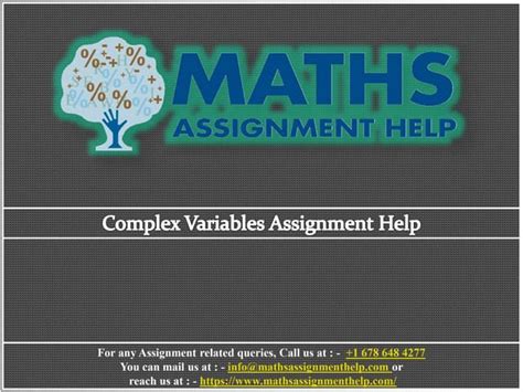 Complex Variables Assignment Help Ppt