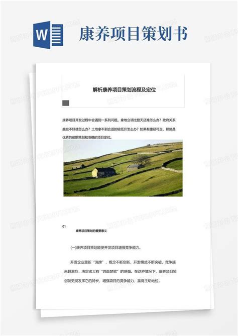 解析康养项目策划流程及定位Word模板下载 编号lgybpzml 熊猫办公