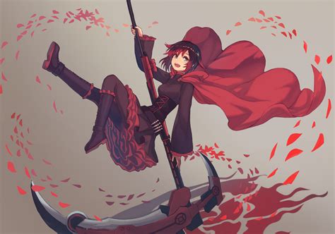 Black Hair Boots Cape Pantyhose Peroncho Ruby Rose Rwby Scythe Short
