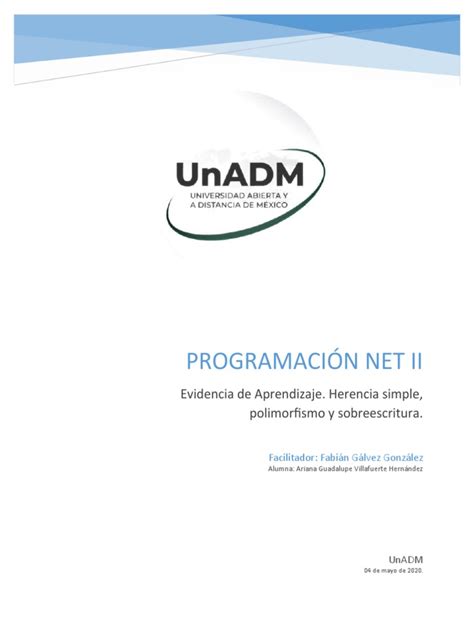dprn2 u2 ea arvh pdf herencia programación orientada a objetos