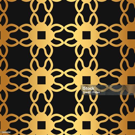 Seamless Vector Golden Pattern Repeat Background For Fabric Textile