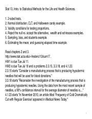 Week Lecture Stats Pdf Stat Intro To Statistical Methods For The Life And Health