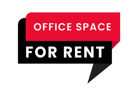 Office Space For Rent Sign Sticker Template Ribbon Banner Vector Stock