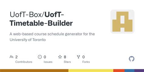 Github Uoft Box Uoft Timetable Builder A Web Based Course Schedule
