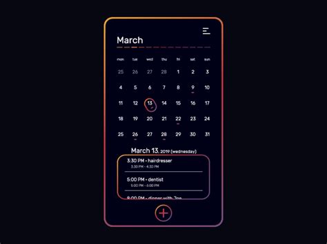 Calendar App UI On Behance Calendar App UI On Behance