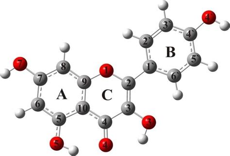 The Optimized Structure And Numbering Of Kaempferol Download