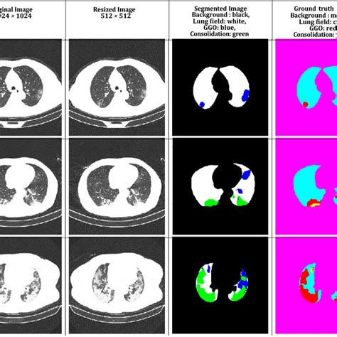 of semantic segmentation results obtained for four classes of image