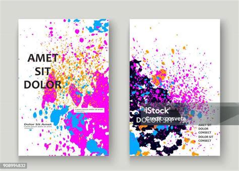 네온 폭발 페인트 예술 커버 프레임 디자인 튀기지 장식 먼지 얼룩 스프레이 질감 흰색 배경 유행 창조적인 서식 파일 벡터 커버 보고서 카탈로그 브로셔 전단지 포스터 배너