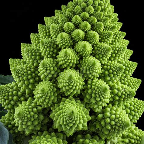 Close Up Of Romanesco Broccoli Brassica Oleracea Displaying Its
