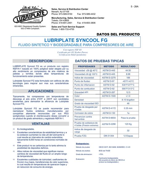 Syncool Fg Lubriplate