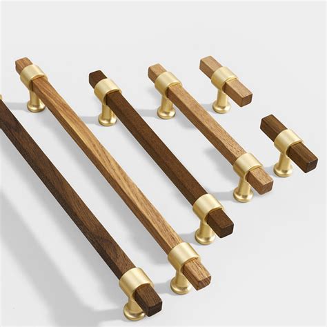 Goldenwarm Drawer Pulls Kitchen Wooden Cabinet Handles Beech Wood