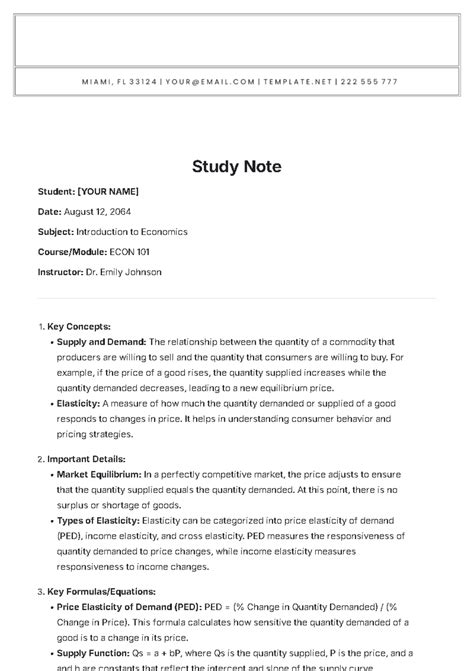 Free Class Notes Templates And Examples Edit Online And Download