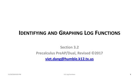 Identifying and Graphing Log Functions - ppt download