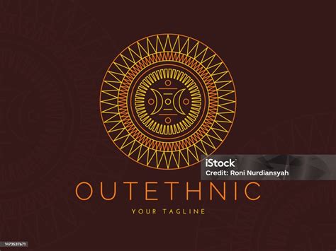 Ethnic Line Art Vector Template Stock Illustration Download Image Now